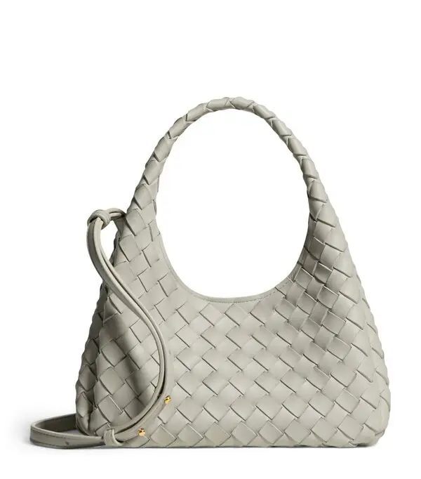 Bottega Veneta Baby Leather Campana Shoulder Bag - Grey