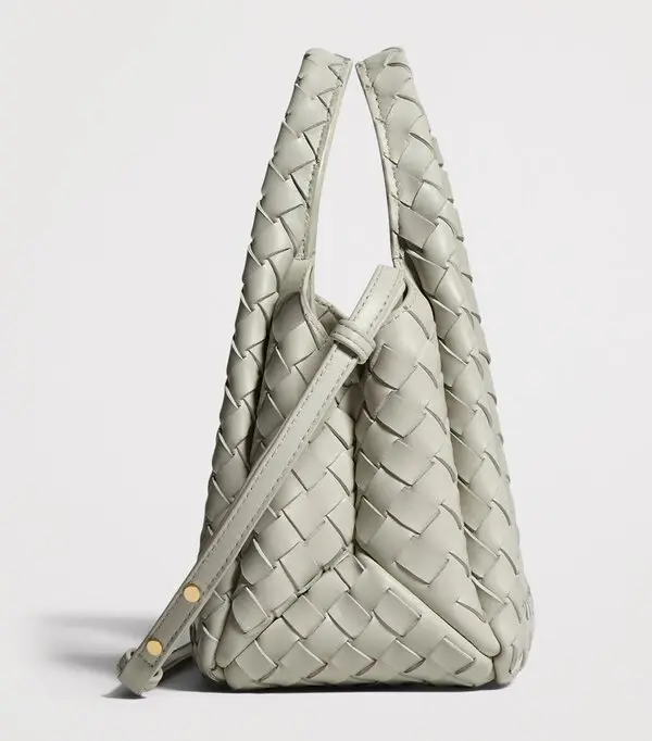 Bottega Veneta Baby Leather Campana Shoulder Bag - Grey
