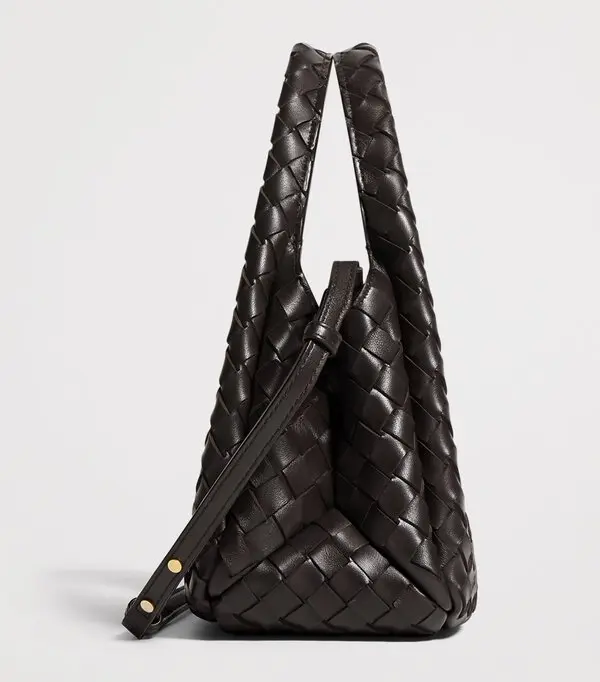 Bottega Veneta Baby Leather Campana Shoulder Bag - Brown