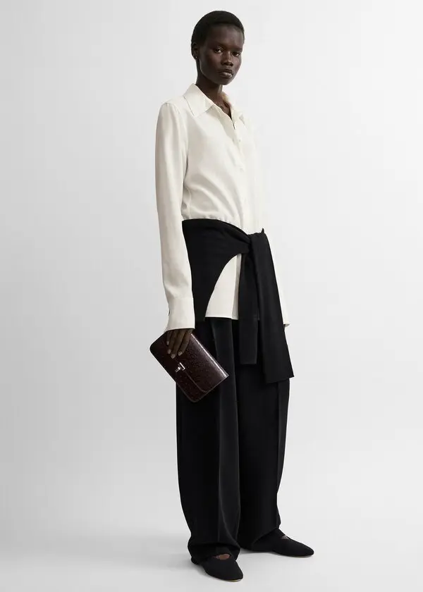 TOTEME T-lock Ostrich-embossed Crossbody