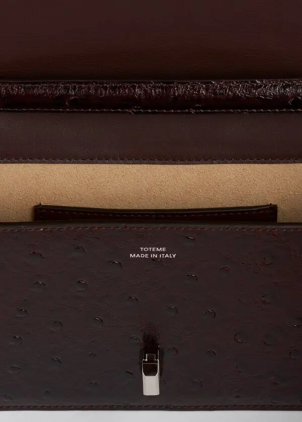 TOTEME T-lock Ostrich-embossed Crossbody