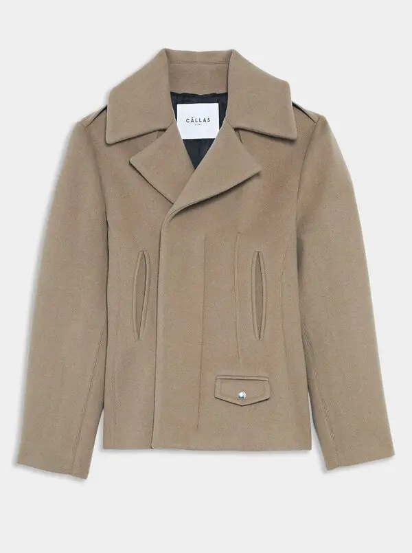 CALLAS MILANO Franke Wool-mix Melton Moto Jacket - Tan