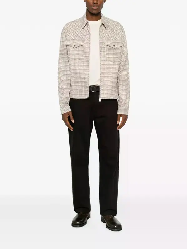 Moncler Check-pattern Zip-up Shirt