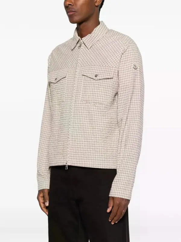 Moncler Check-pattern Zip-up Shirt