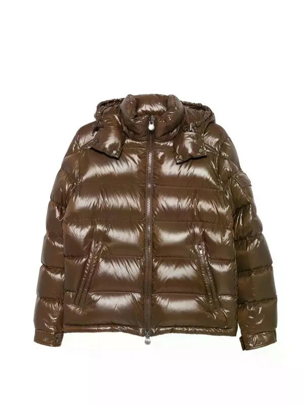 Moncler Maya Quilted Jacket With Drawstring Hood And Logo Patch