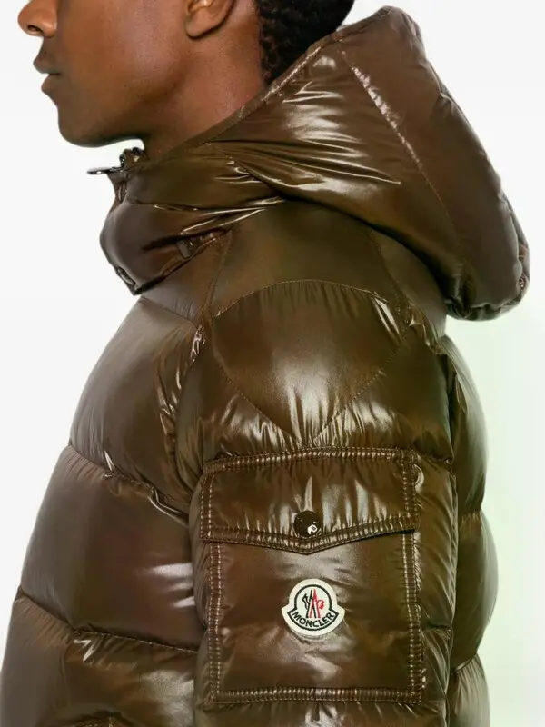 Moncler Maya Quilted Jacket With Drawstring Hood And Logo Patch