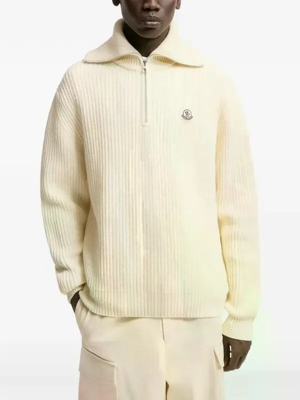 Moncler Ribbed-knit Half-zip Sweater
