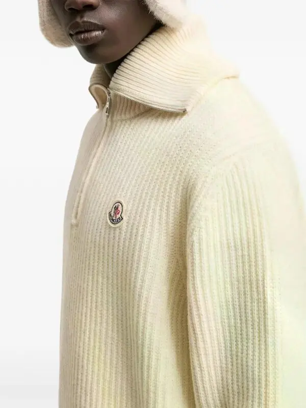 Moncler Ribbed-knit Half-zip Sweater