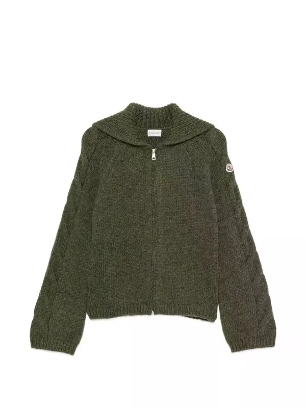 Moncler Cable Knit Zip-up Cardigan - Green