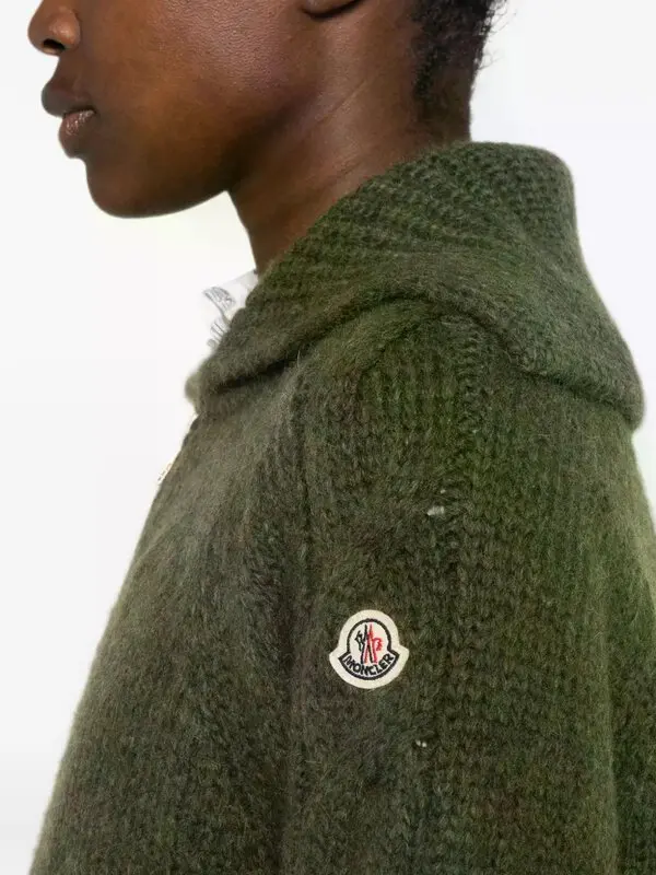 Moncler Cable Knit Zip-up Cardigan - Green