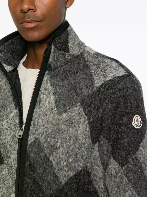 Moncler Zip-up Argyle Jacket