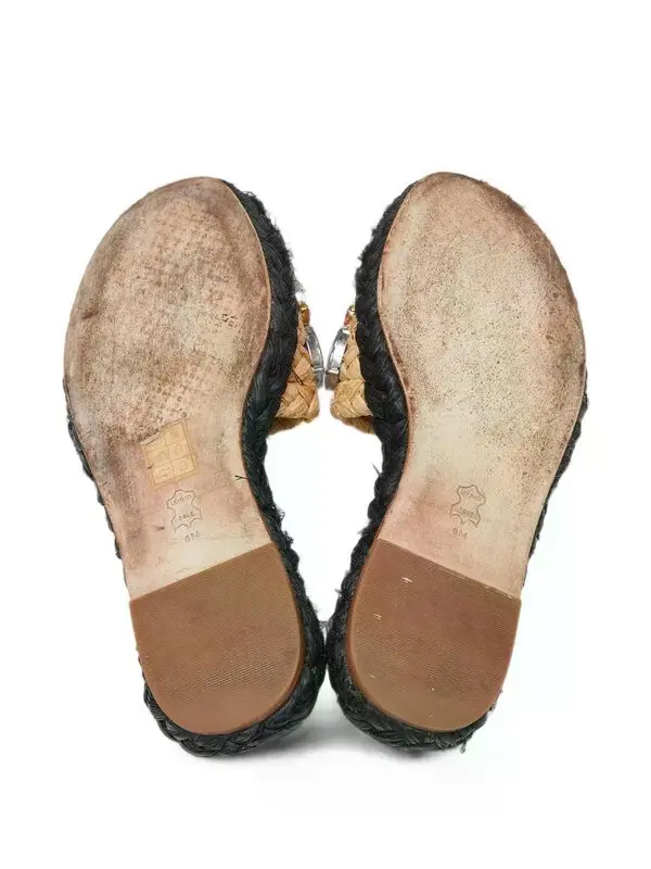 Tory Burch Embellished Raffia Slide Sandals
