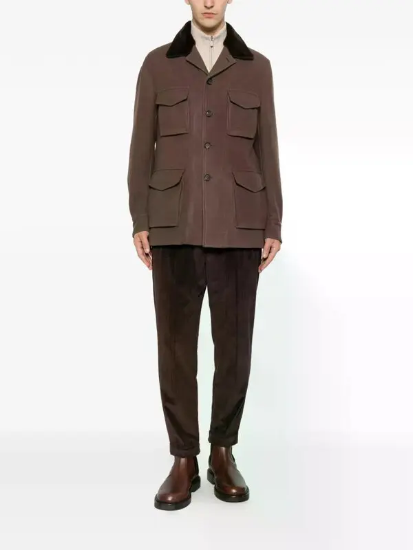 Eleventy Four-pocket Contrast Collar Jacket
