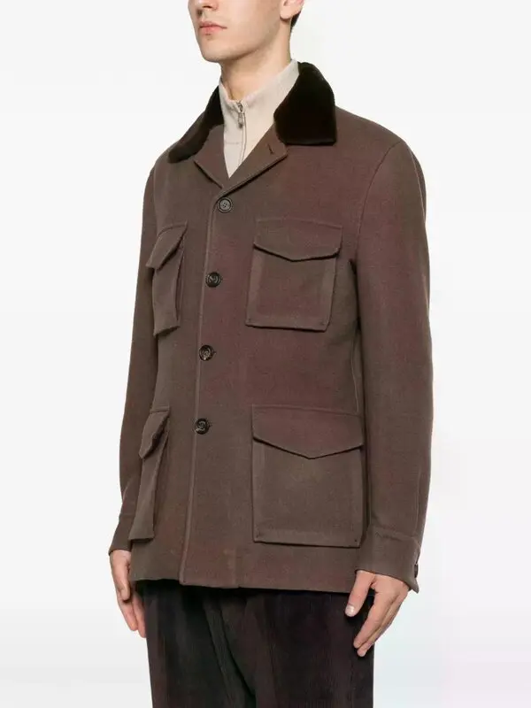 Eleventy Four-pocket Contrast Collar Jacket