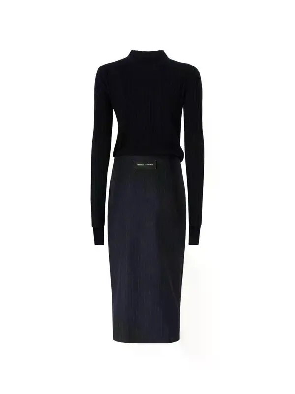 Pinko Ribbed Knit Pinstripe Dress