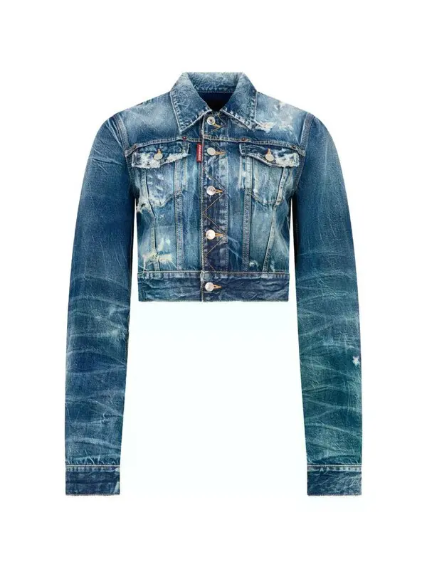 Dsquared2 Dean Cropped Denim Trucker Jacket