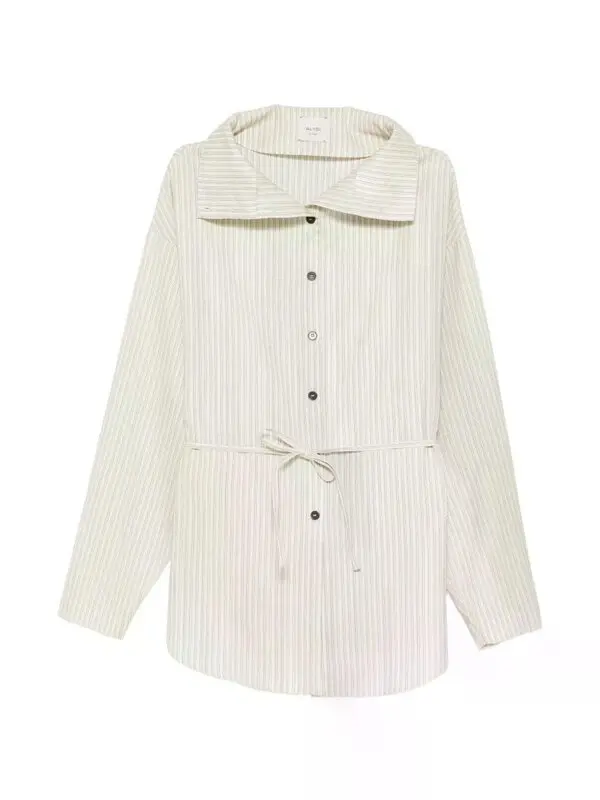 ALYSI Striped Tie-waist Shirt