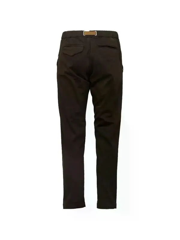 WHITE SAND Belted Gabardine Trousers