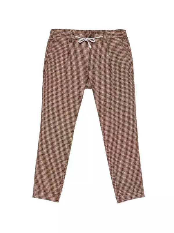Eleventy Houndstooth Pattern Drawstring Trousers