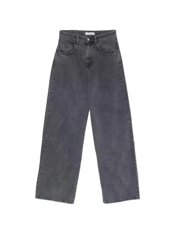 ICON DENIM LOS ANGELES Faded Wide-leg Jeans - Grey