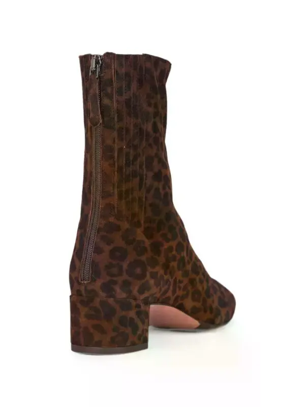 AQUAZZURA Saint Honoré Leopard-print Suede Ankle Boots