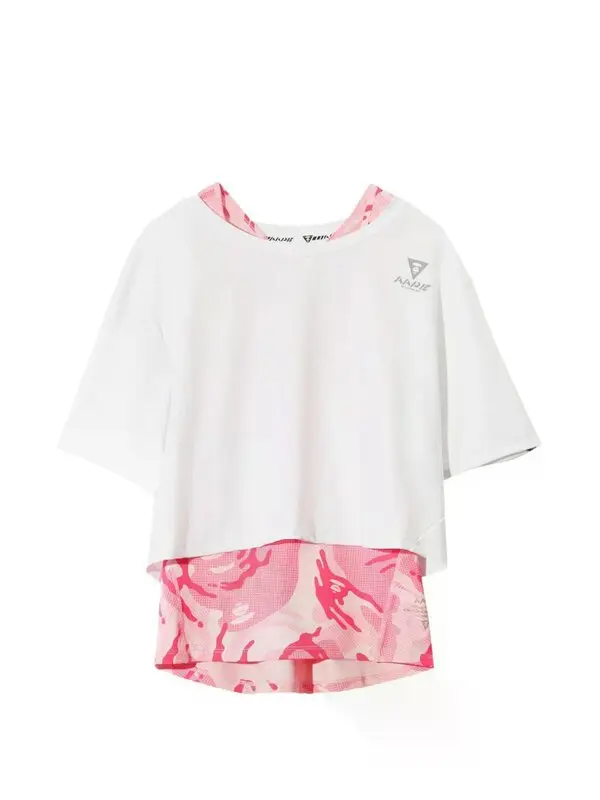 AAPE BY *A BATHING APE Layered Effect Logo Print T-shirt - White