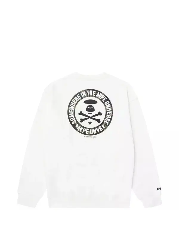 AAPE BY *A BATHING APE Moonface Graphic Sweatshirt - White