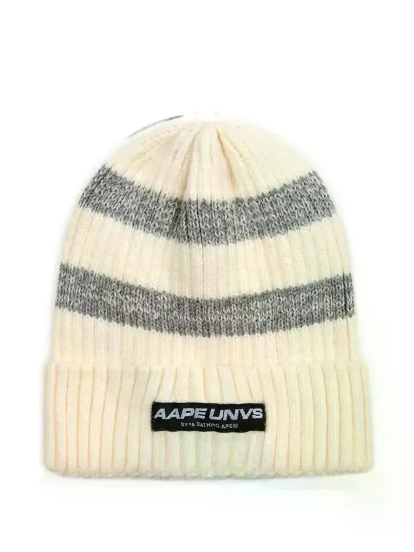 AAPE BY *A BATHING APE Striped Chunky-knit Beanie Hat