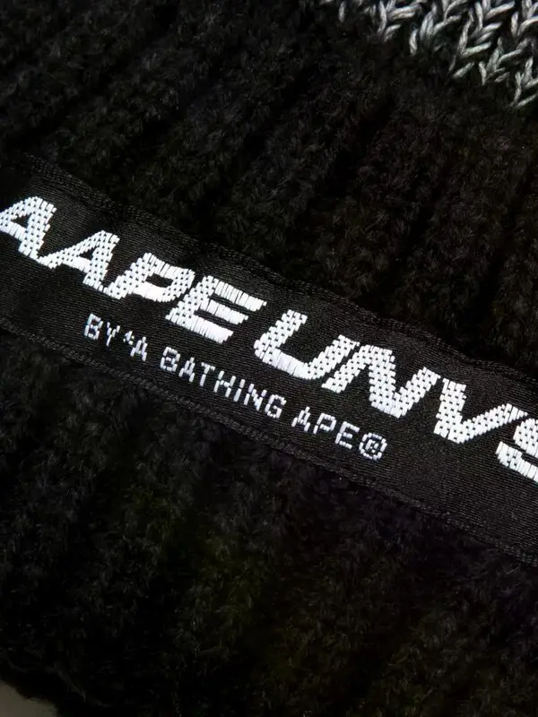 AAPE BY *A BATHING APE Striped Chunky-knit Beanie Hat