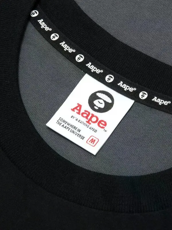 AAPE BY *A BATHING APE Moonface Embossed Panelled T-shirt