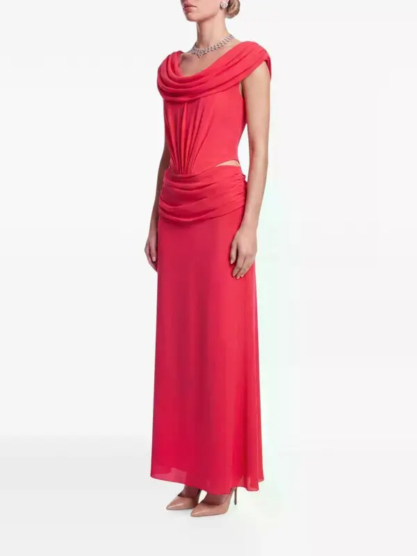 POST MERIDIEM Draped Chiffon Maxi Skirt
