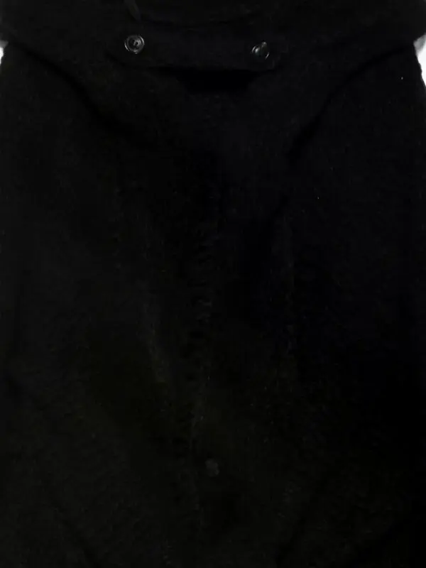 YEHUAFAN Frayed Hooded Coat
