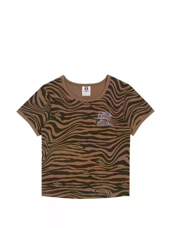 AAPE BY *A BATHING APE Animal-print Logo-print T-shirt
