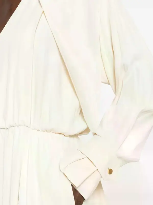 Alberta Ferretti Cape Effect V-neck Dress
