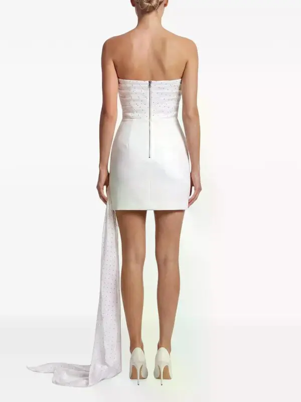 POST MERIDIEM Strapless Rhinestone Embellished Mini Dress