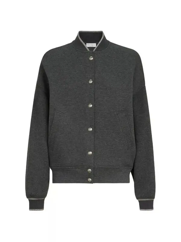 Brunello Cucinelli Techno Cotton And Cashmere Interlock Bomber Jacket - Grey