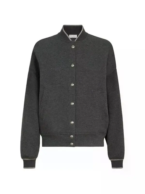 Brunello Cucinelli Techno Cotton And Cashmere Interlock Bomber Jacket - Grey