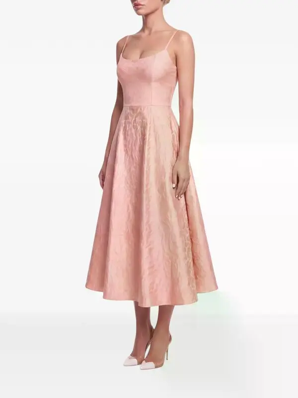 POST MERIDIEM Scoop-neck Corset-style Midi Dress