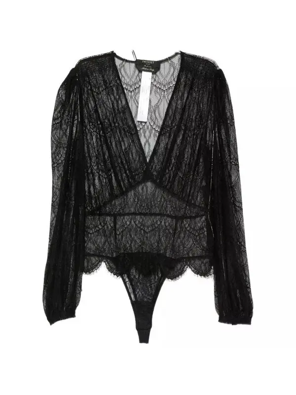TWINSET Lace-panelled Long-sleeve Bodysuit