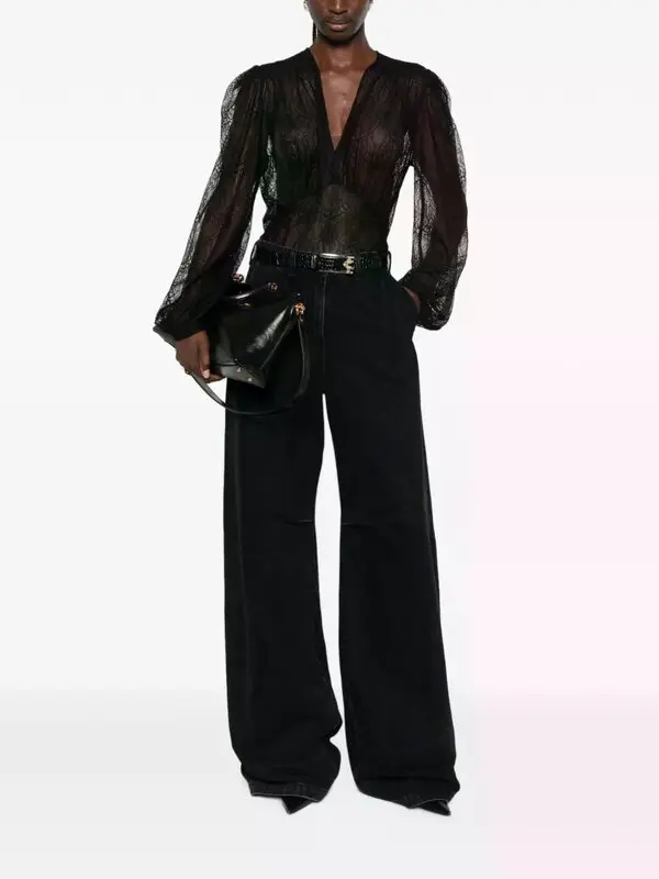 TWINSET Lace-panelled Long-sleeve Bodysuit