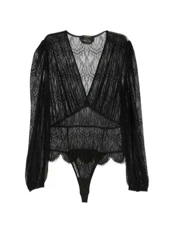 TWINSET Lace-panelled Long-sleeve Bodysuit
