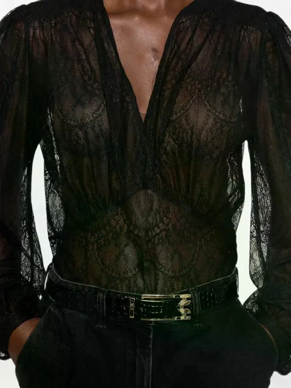 TWINSET Lace-panelled Long-sleeve Bodysuit
