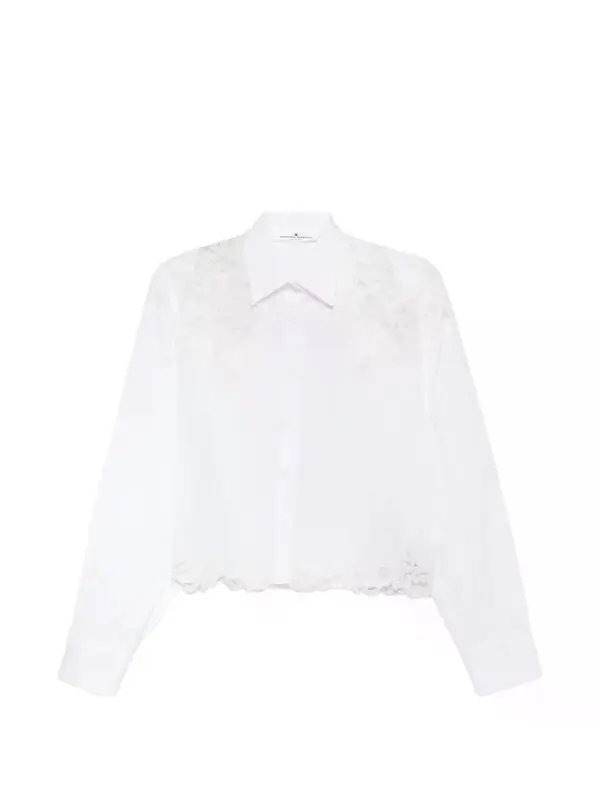 Ermanno Scervino Lace Panel Scalloped Hem Shirt