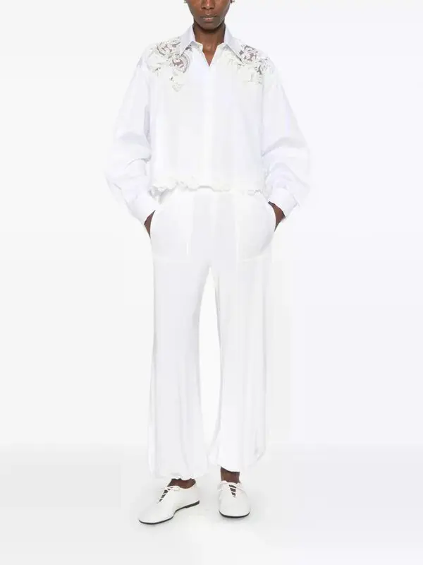 Ermanno Scervino Lace Panel Scalloped Hem Shirt