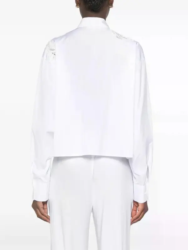 Ermanno Scervino Lace Panel Scalloped Hem Shirt