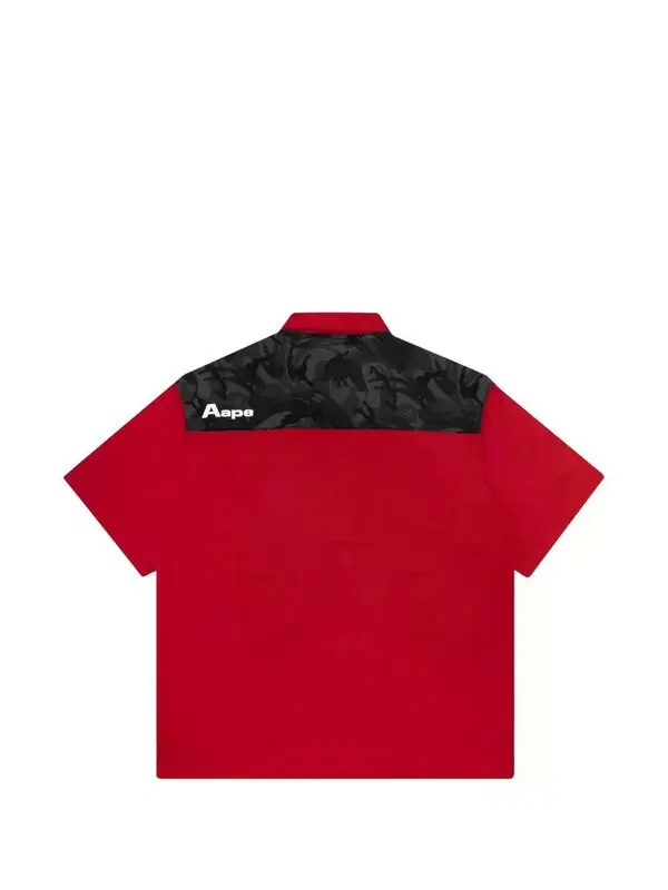 AAPE BY *A BATHING APE Logo-patch Zip-fastening Polo Shirt - Red