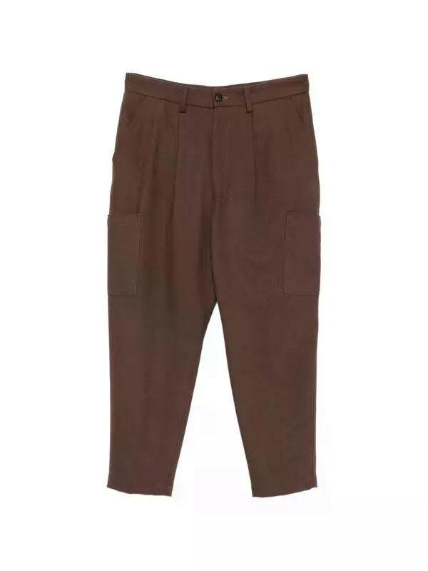 Eleventy Pleated Twill Weave Cargo Trousers
