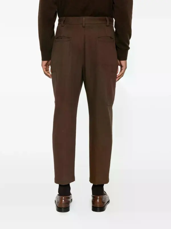 Eleventy Pleated Twill Weave Cargo Trousers