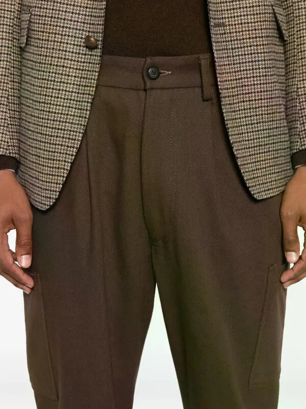 Eleventy Pleated Twill Weave Cargo Trousers