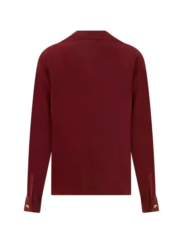 Max Mara Silk Long-sleeve Polo Shirt - Red